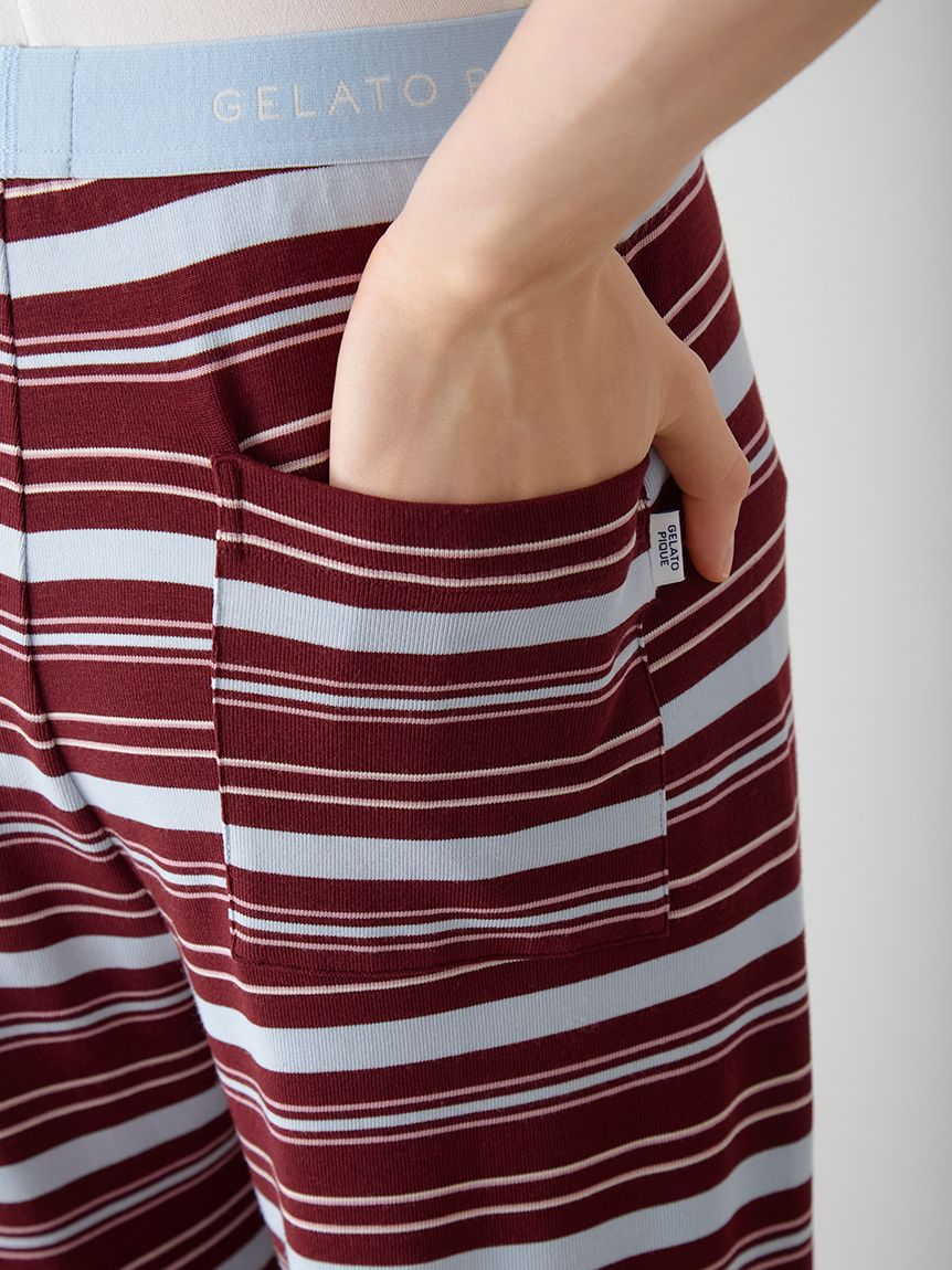 HOMME】レーヨンマルチボーダーロングパンツ(ロングパンツ)｜ルーム